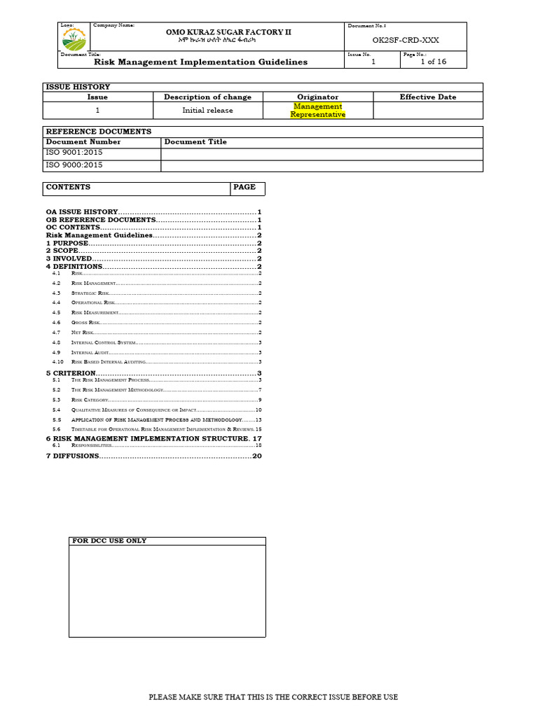 07 OK2SF 07 Risk Management Imp. Gui. OK2SF CRD 017 | PDF | Risk ...