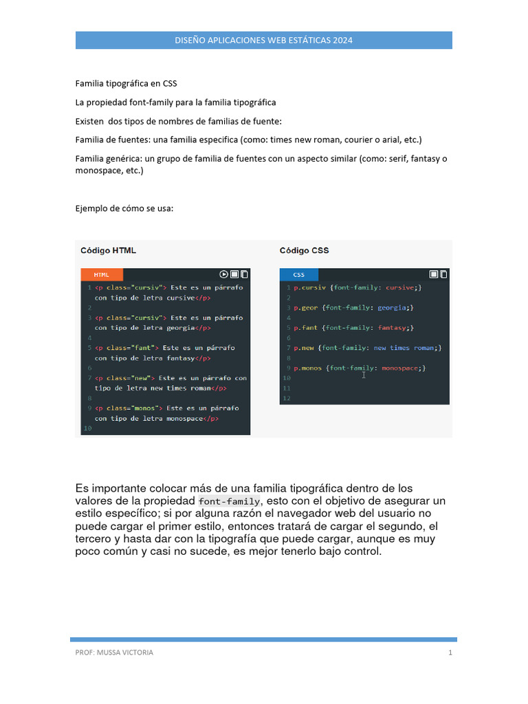 Tipografía y Estilo en CSS 2024 | PDF | Color | Serif