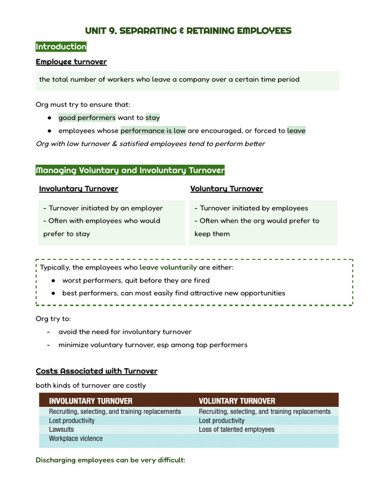Unit 9 | PDF | Turnover (Employment) | Job Satisfaction