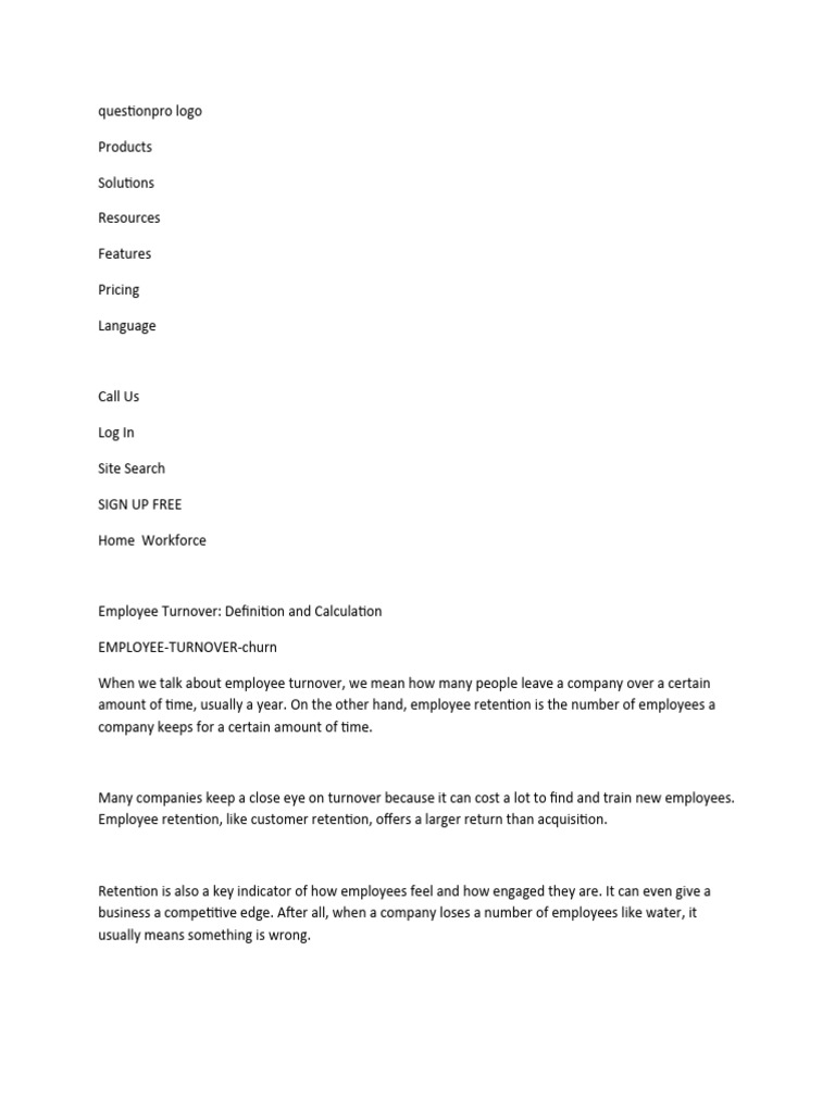 Turnover | PDF | Turnover (Employment) | Employee Retention