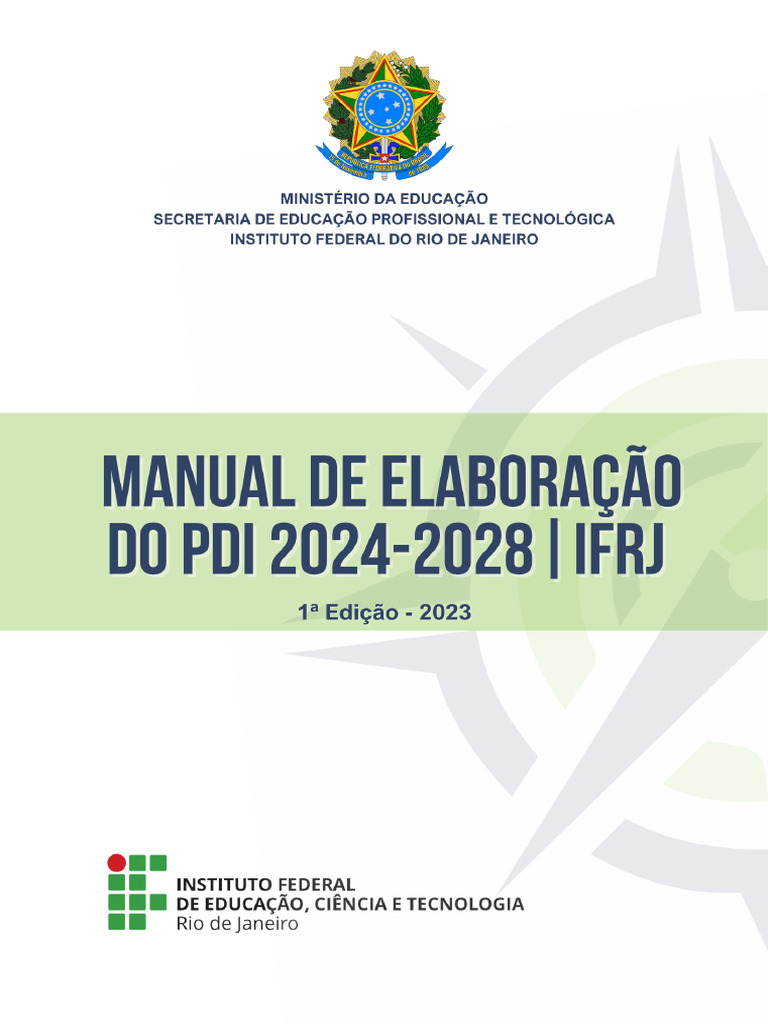 Manual de Elaboração Do PDI 2024-2028 - IFRJ | PDF | Educação à ...