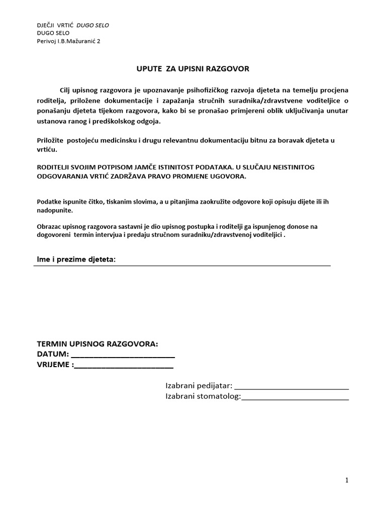 obrazac-inicijalni-razgovor | PDF