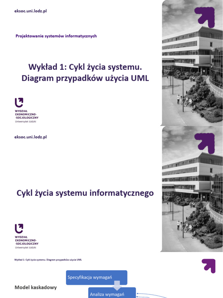 Wyklad PSI 01 - Cykl Zycia Systemu, UML Diagram Przypadkow Uzycia | PDF