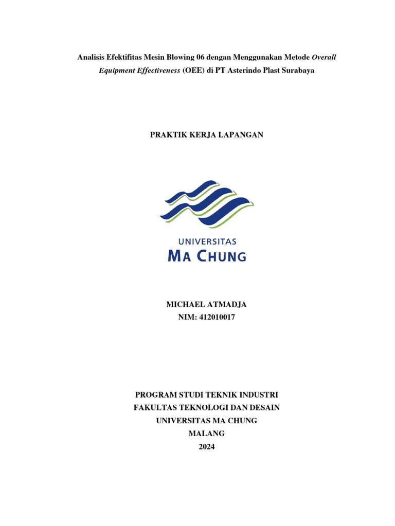 Analisis OEE Mesin Blowing Asterindo | PDF | Teknologi & Rekayasa