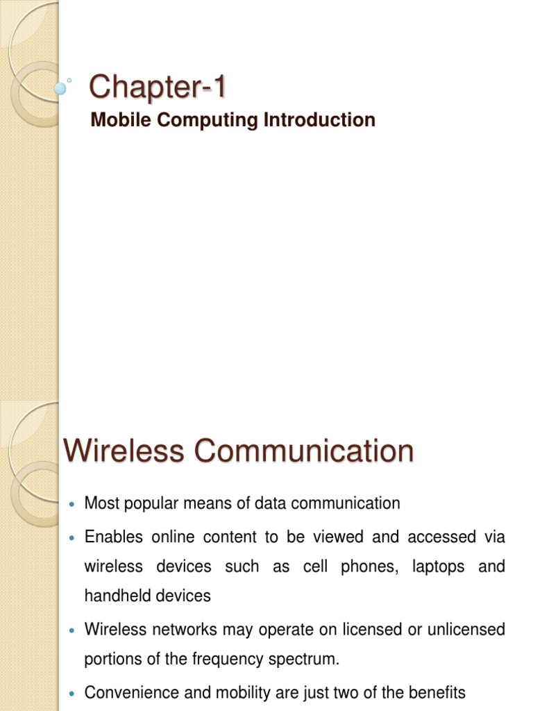 Chapter-1: Mobile Computing Introduction | PDF | Wireless Lan ...