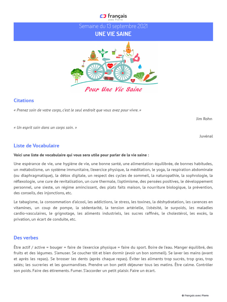 Conseils pour une vie saine et équilibrée | PDF | Obésité | Nourritures