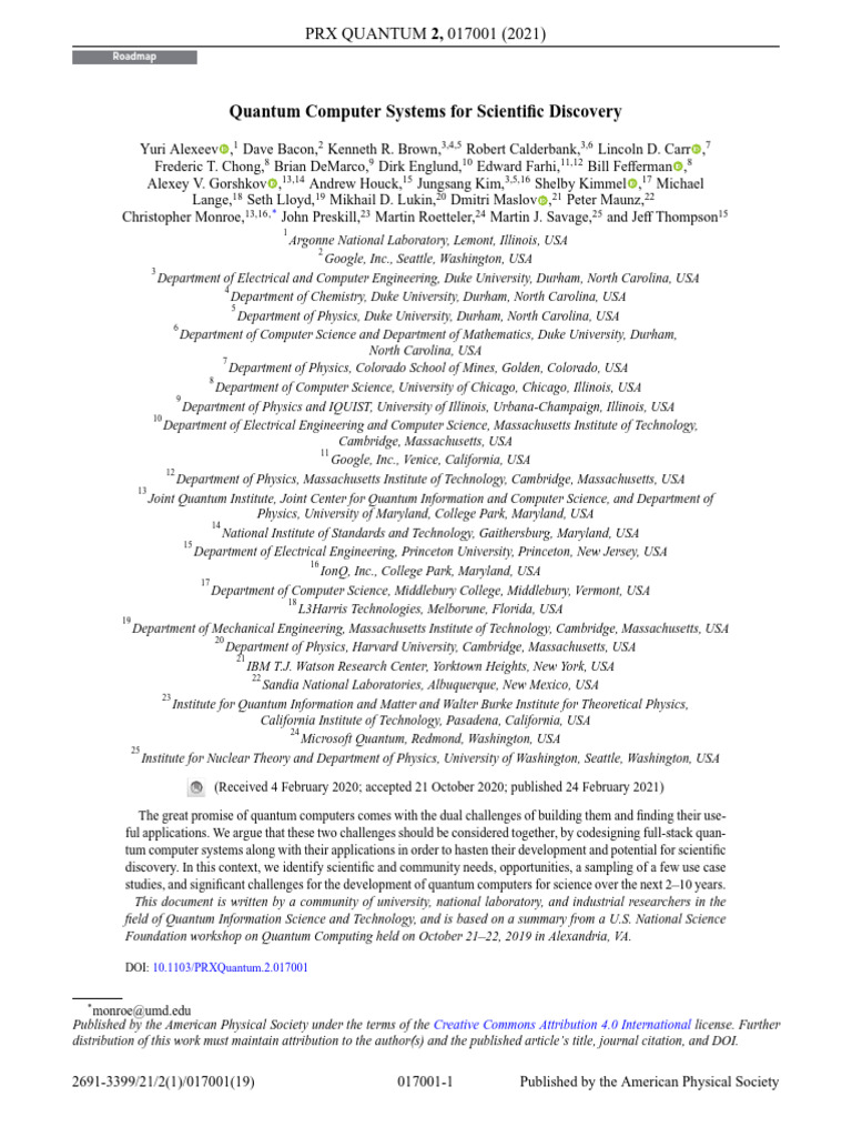 Quantum Computer Systems for Scientific Discovery | PDF | Quantum Computing | Computing