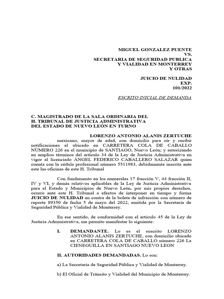 formato de demanda | Descargar gratis PDF | Multa (pena) | Caso de ley