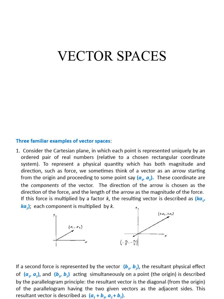 Vector Spaces Annotated | PDF | Field (Mathematics) | Vector Space