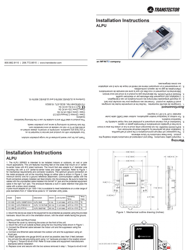 ALPU-959 Installation Instructions | PDF | Manufactured Goods ...