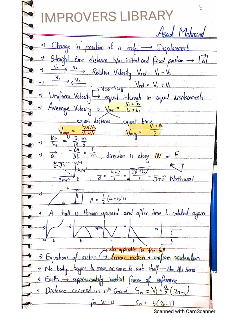 Phy Chap 1 Force and Motion (Asad) | PDF