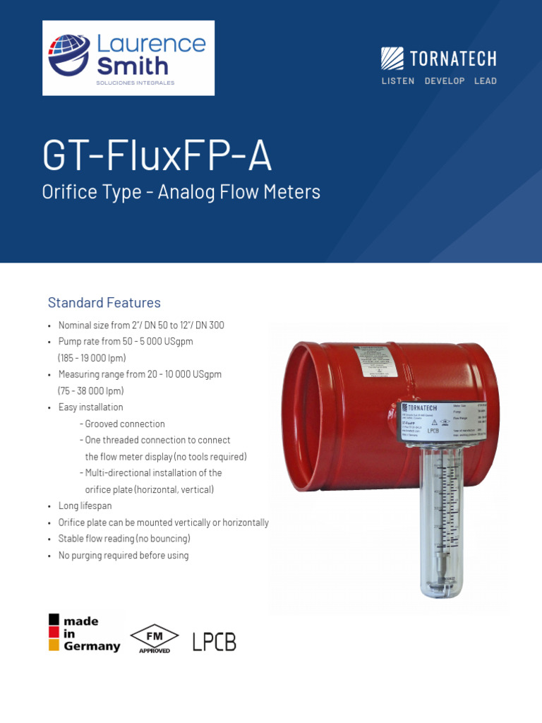 Flujometro GT-FluxFP-SBRO-002-E Rev.0 | PDF | Flow Measurement | Mechanical Engineering