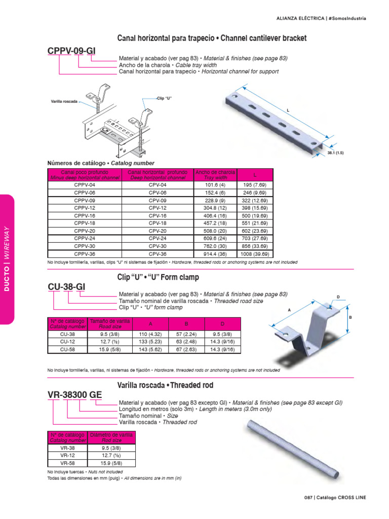 Catálogo de Charolas Cross Line | PDF