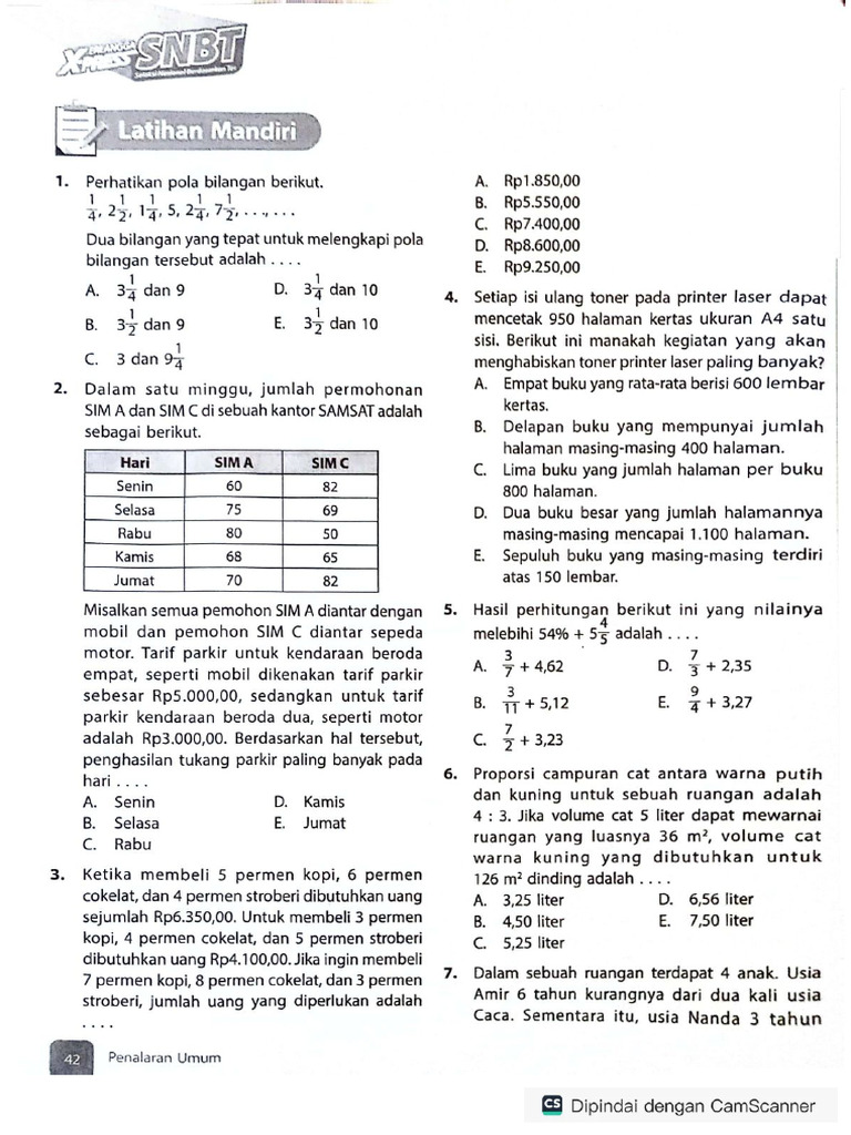 Latihan Mandiri PU Penalaran Kuantitatif | PDF