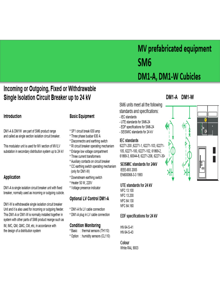 Brosur SM6 connected-DM1A,DM1W | Download Free PDF | Transformer | Humidity