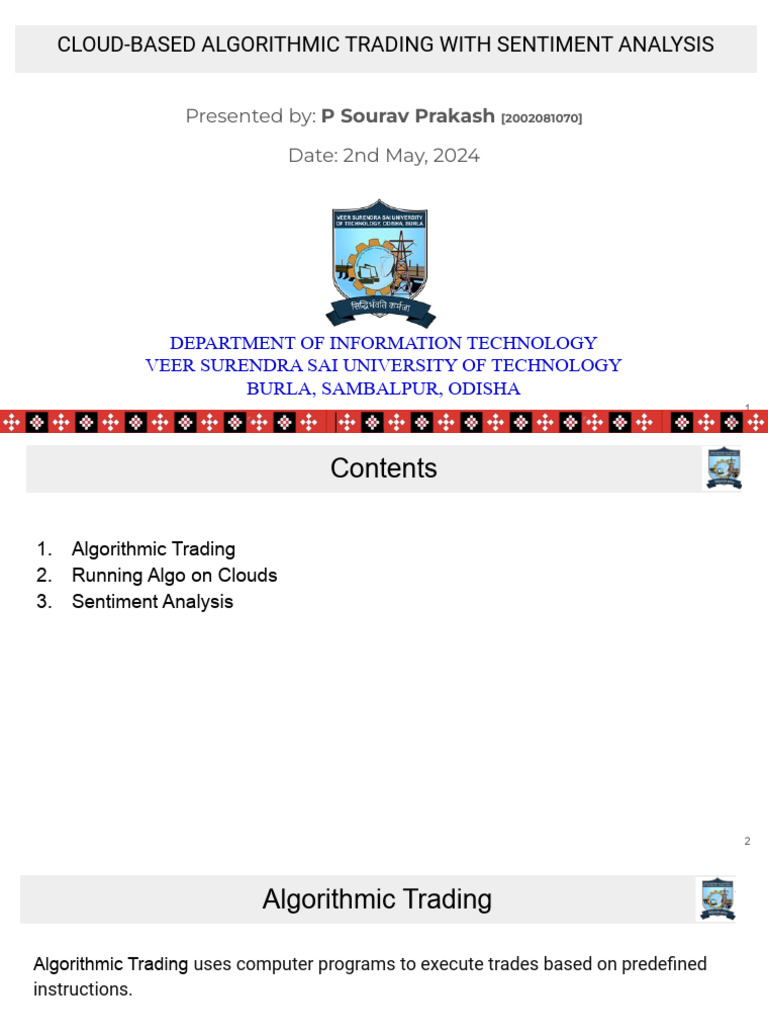 Major Sourav Pdf Algorithmic Trading Computing 