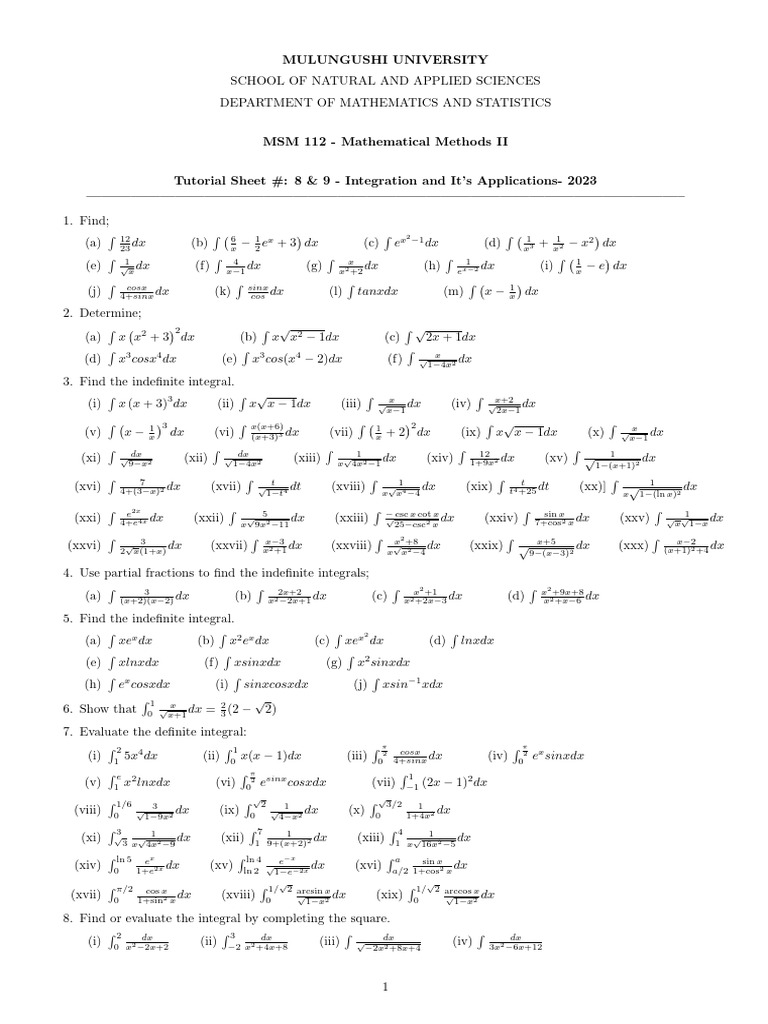 MSM 112 - Integration and Its Applications - T4 | PDF | Elementary Geometry | Functions And Mappings