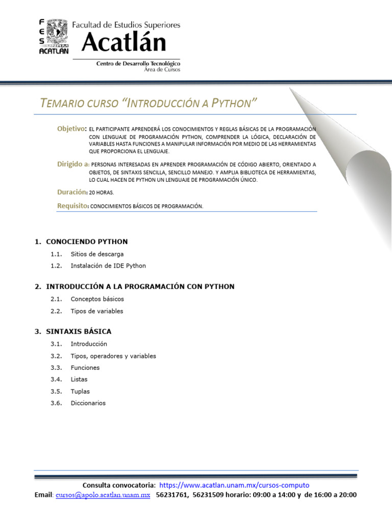 Curso Básico de Python en Acatlán | PDF | Arte | Informática
