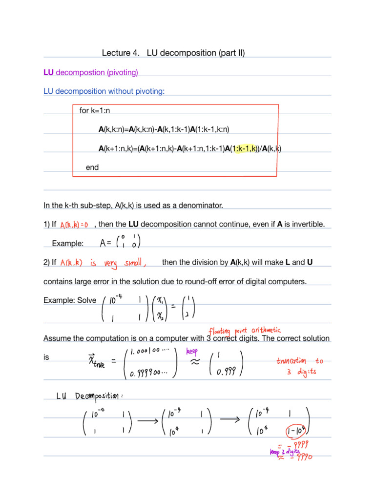 MATH3322 4 LU decomposition_Part II | PDF | Matrix (Mathematics) | System Of Linear Equations