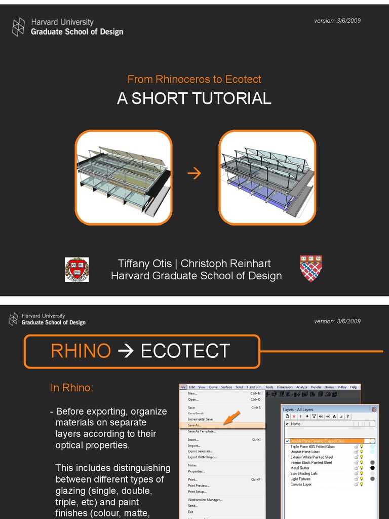 Rhino To Ecotect | PDF | 3 D Modeling | Rhinoceros