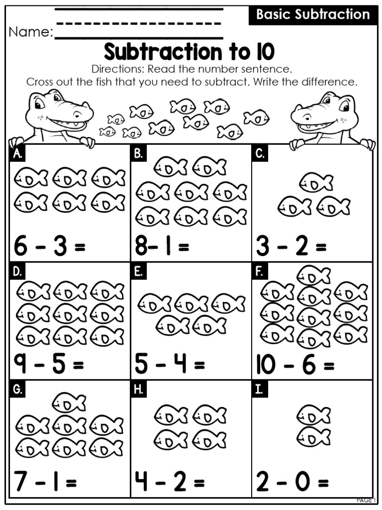 Basic Subtraction Worksheets for Kids | PDF | Spinning (Textiles ...