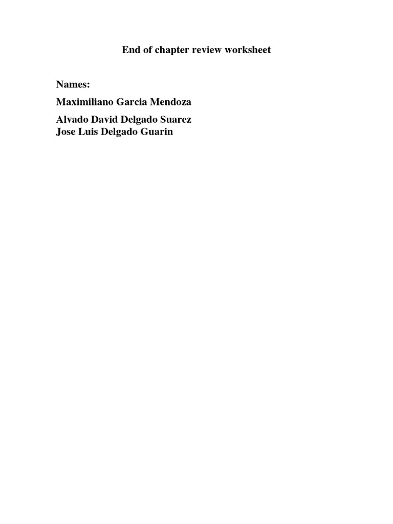 End of Chapter Review Worksheet | PDF | Agriculture | Water