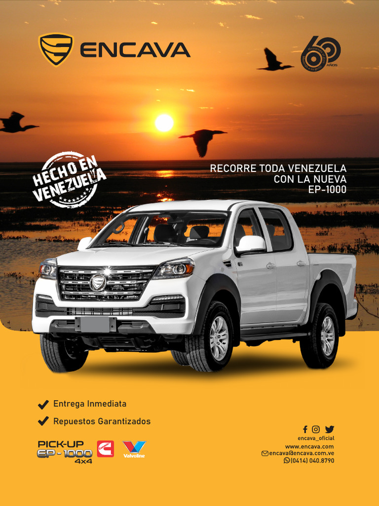Ficha Tecnica Pickup Ep 1000 Encava 2023 | PDF | Tracción en las cuatro ...