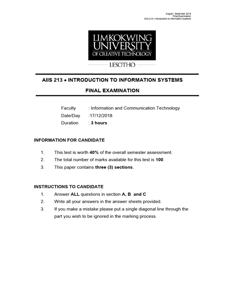 (AIIS 213) Introduction To Information Systems | PDF | Information System | Security Hacker