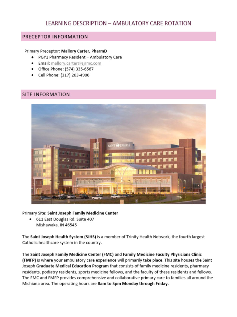 Learning Description - Mallory Carter Podiatry | PDF | Pharmacy ...