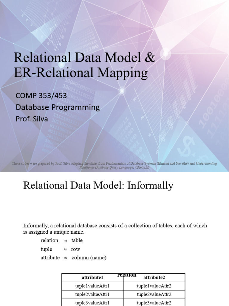 3 RelationalERmapping | PDF | Relational Model | Relational Database