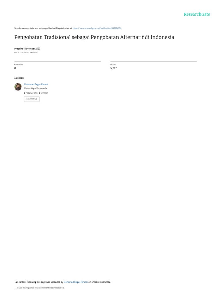 Pengobatan Tradisional di Indonesia: Alternatif Sehat | PDF | Sains ...