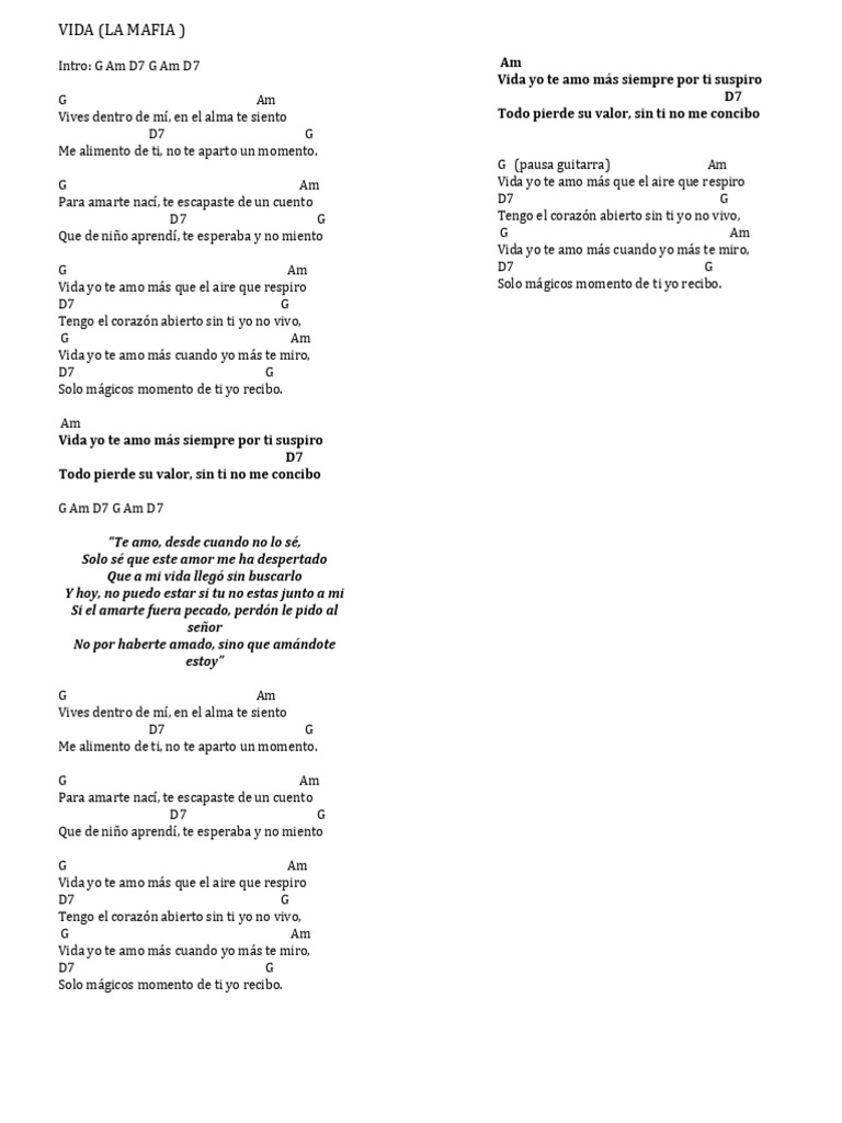 Vida La Mafia Letra | PDF