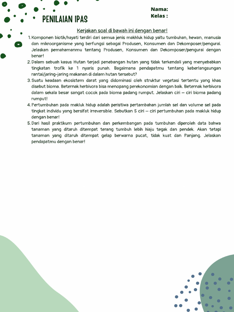 Soal Uh Ipas | PDF