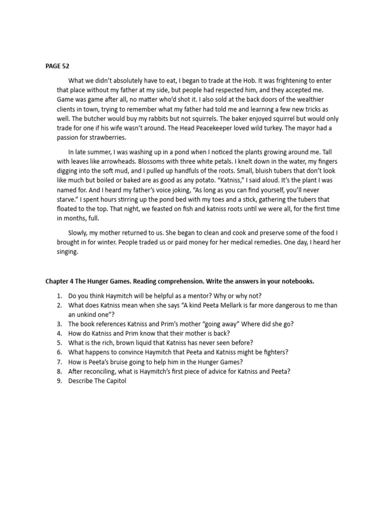 Chapter 4 The Hunger Games | PDF