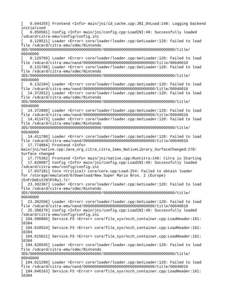 Citra Log | PDF | Computing | Computer Architecture