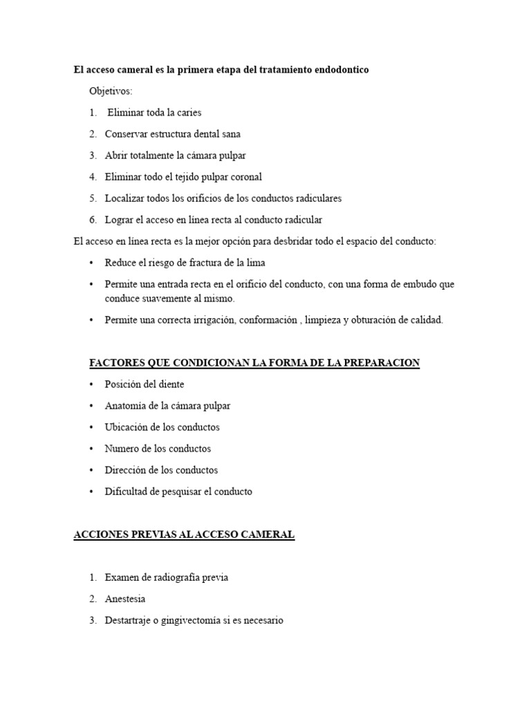 Acceso Cameral | PDF | Diente | Boca