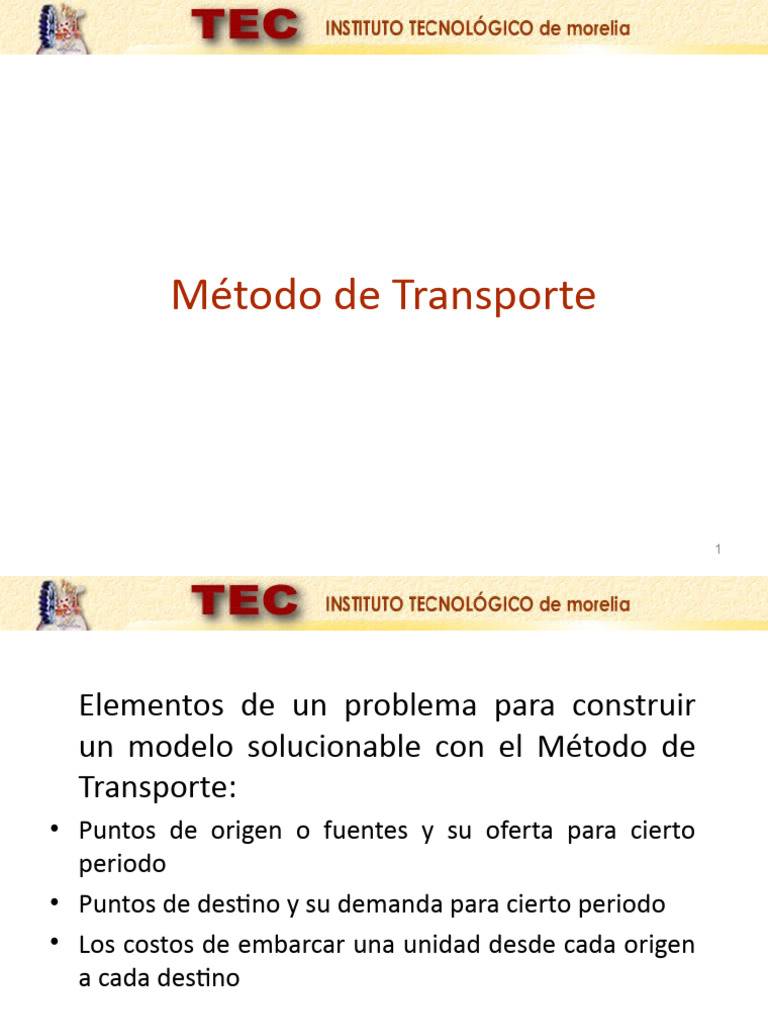 Método de Transporte: Guía Práctica | PDF | Ecuaciones | Álgebra