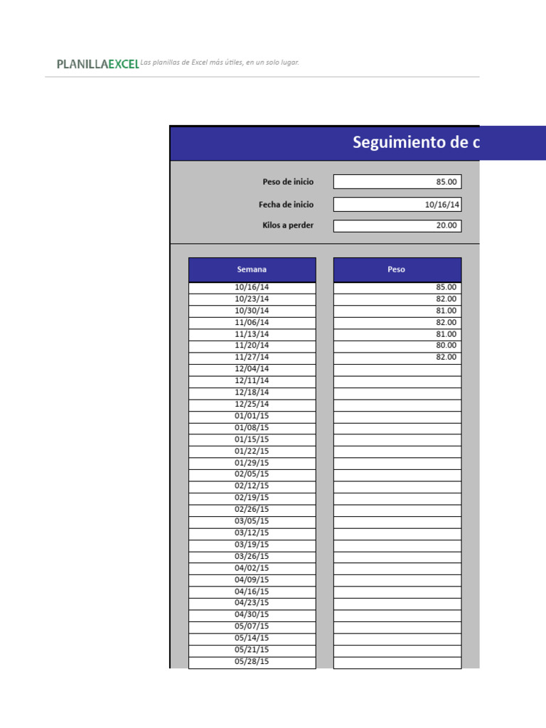 planilla-de-excel-de-seguimiento-y-control-de-peso | PDF