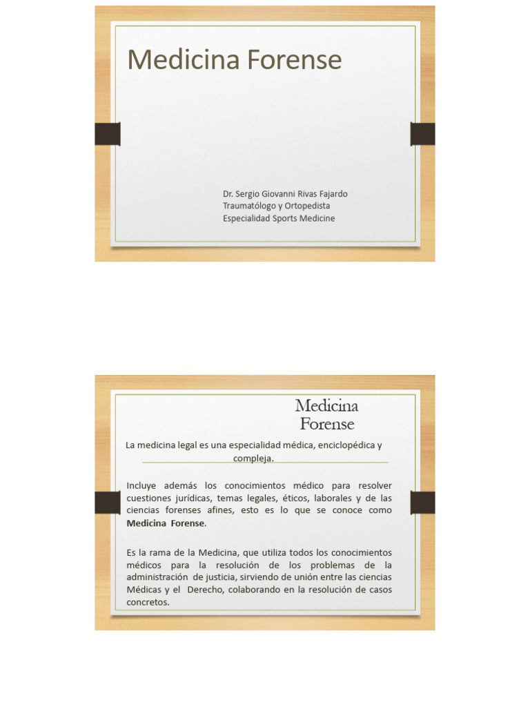 Medicina Forense Clase 1 Compress | Descargar gratis PDF | Ciencia forense | Jurisprudencia médica