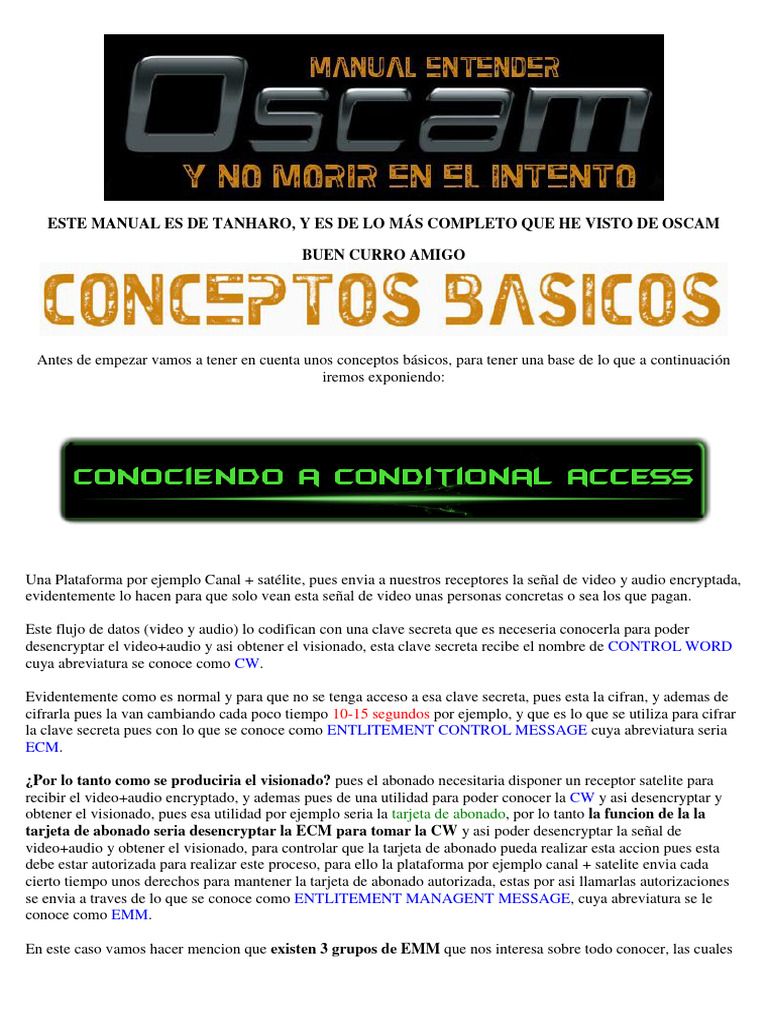 Manual Entender Oscam y No Morir en El Intento | PDF | Enrutador (Computación) | Servidor ...