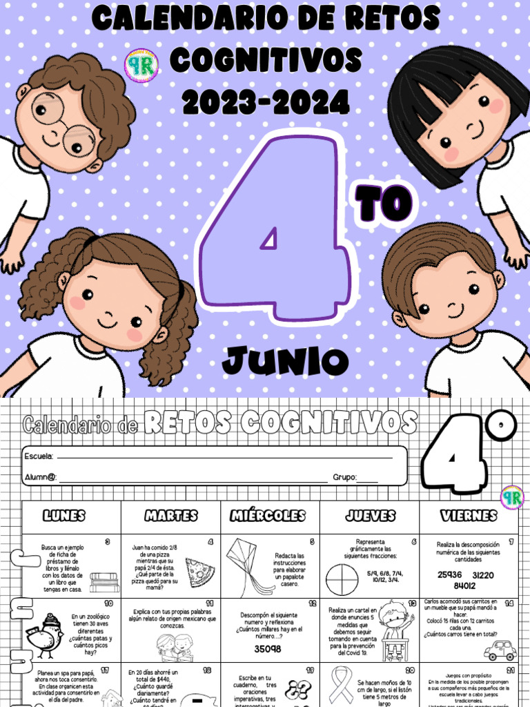 4° Calendario de Retos Cognitivos Junio | PDF