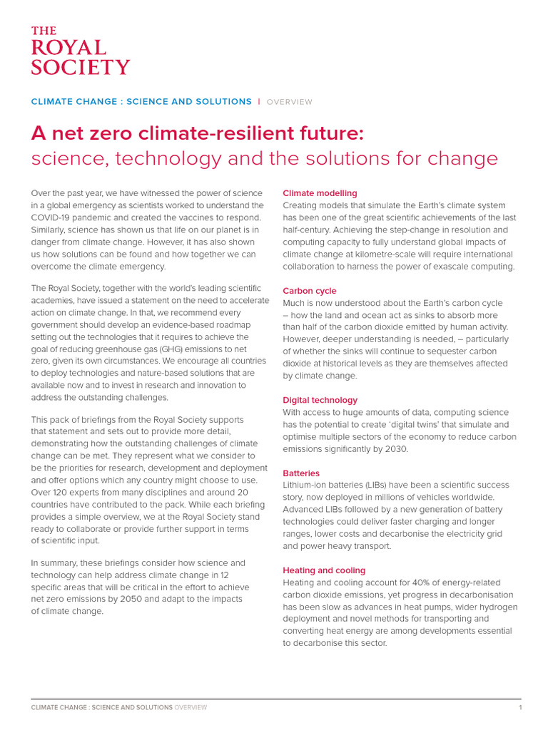 Climate Science Solutions Overview | PDF | Climate Change | Climate ...