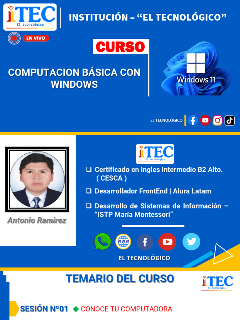 Curso Básico de Windows y Seguridad | PDF | Microsoft Windows | Hardware de la computadora