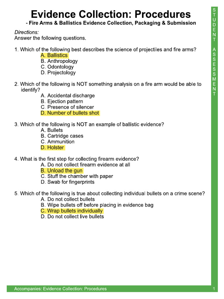 Assessment+IX+-+Fire+Arms+_+Ballistics+Evidence+Collection,+Packaging+ ...