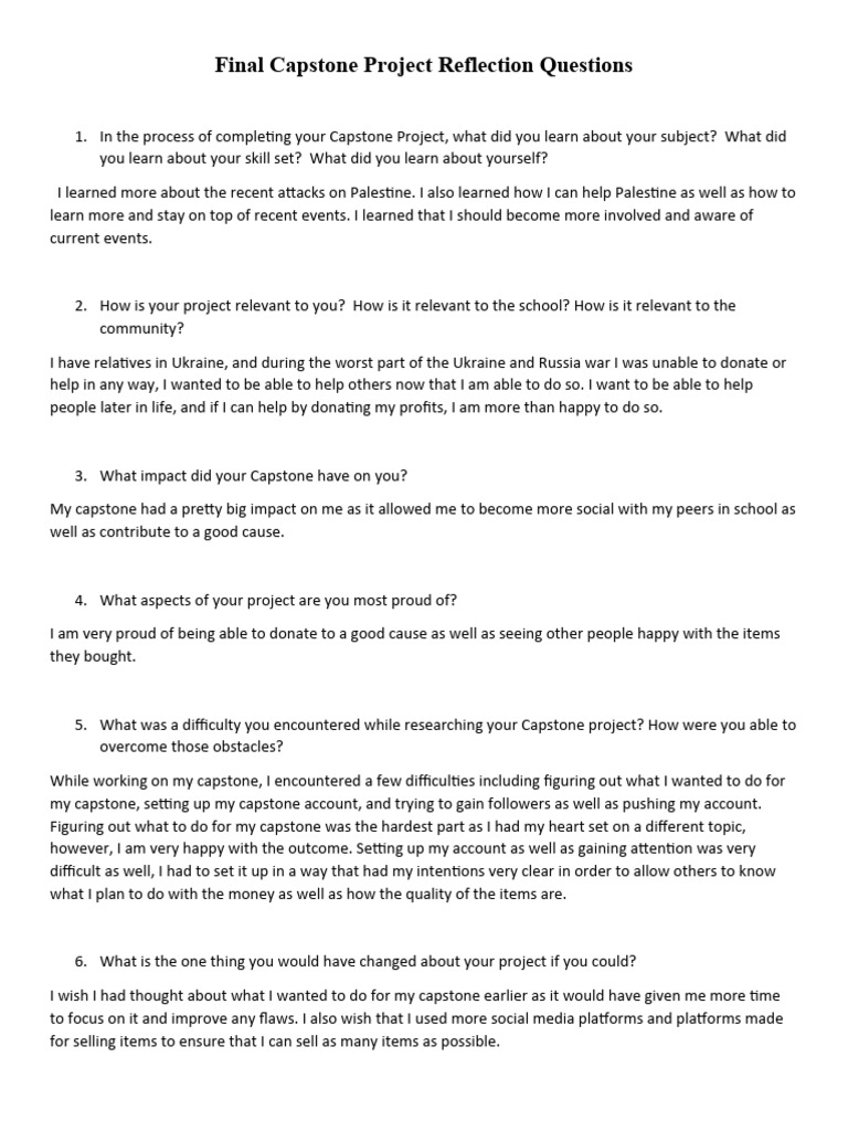 Capstone Final Reflection | Download Free PDF | Cognition | Social Psychology