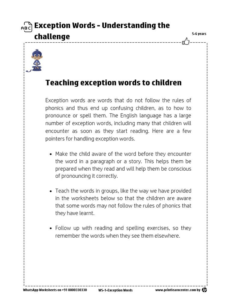 Resolve Exception Words 5 To 6 Yrs | PDF | Phonics | Cupcake