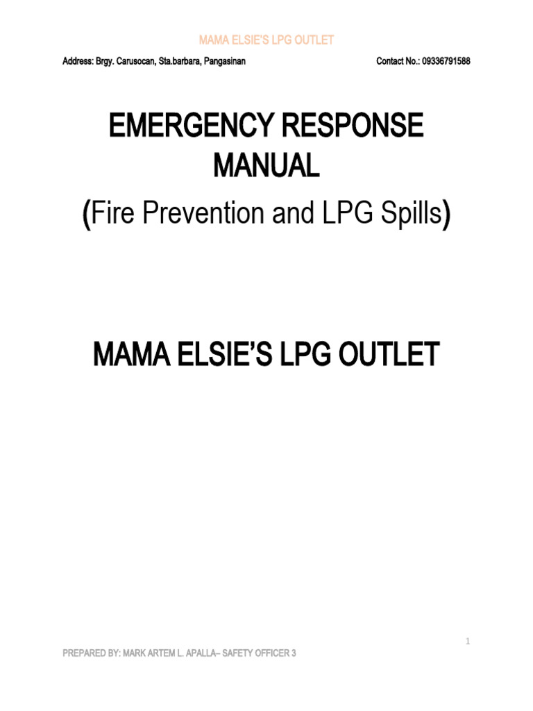 LPG Emergency Response Manual | PDF | Liquefied Petroleum Gas | Emergency