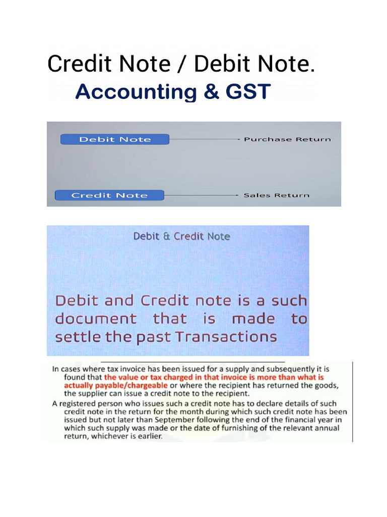 Credit and Debit Note | PDF