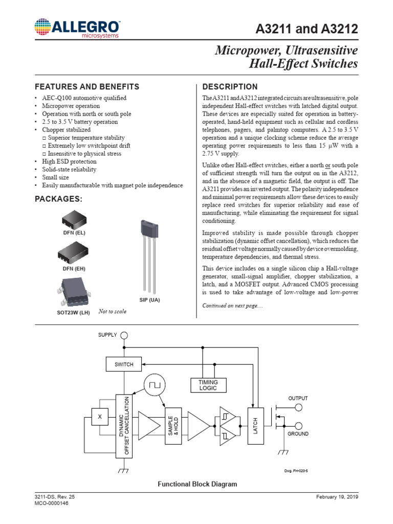 A3211 12 Datasheet | PDF | Electrical Engineering | Electrical Components