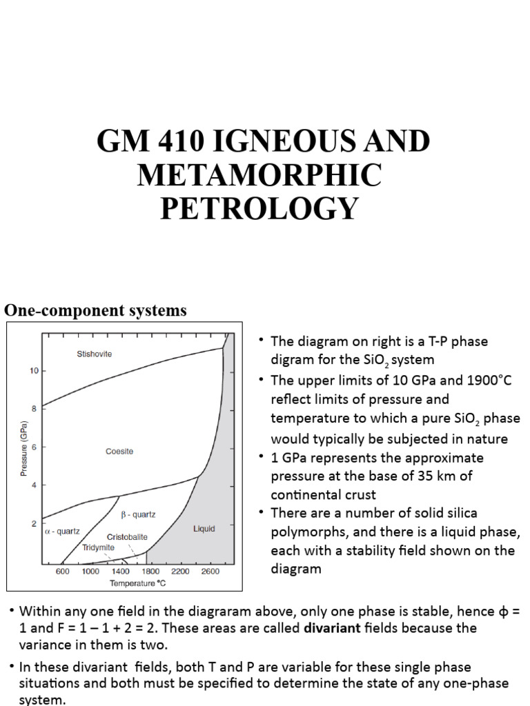 Igneous & Metamorphic Phase Diagrams | PDF | Phase (Matter) | Phase Rule